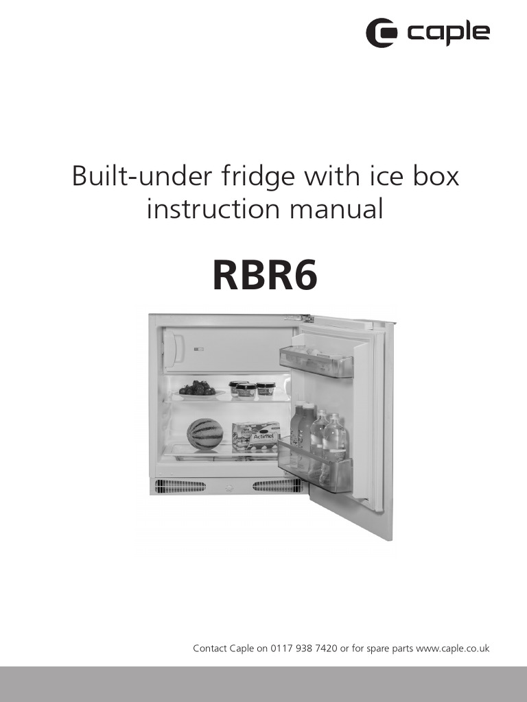 RBR6 Built-Under Fridge Manual | PDF | Refrigerator | Ac Power Plugs ...