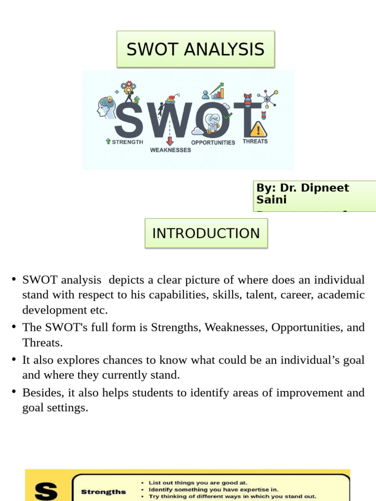 SWOT ANALYSIS | PDF | Swot Analysis | Goal