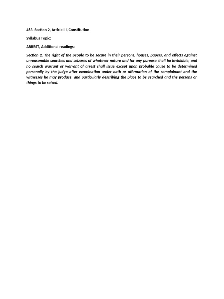 (Salvacion) Section 2, Article III, Constitution | PDF