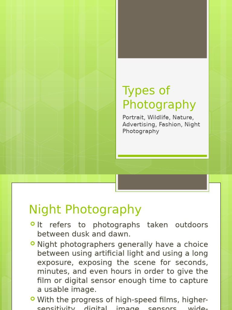 Types of Photography | PDF | Camera | Portrait Photography