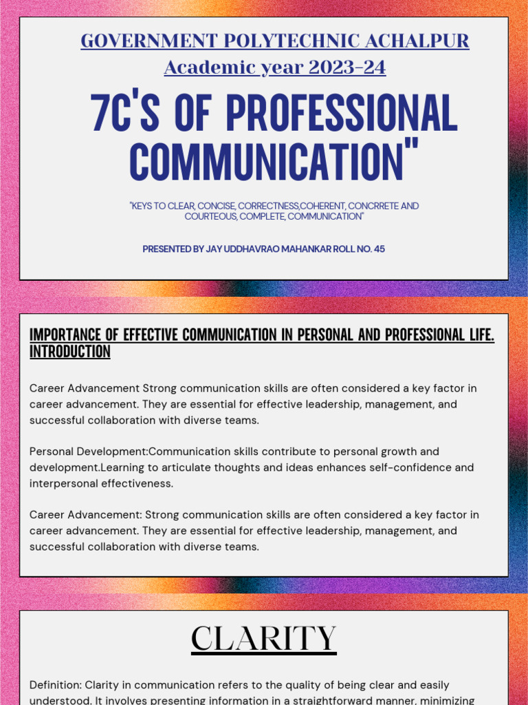 7 cs of communication | PDF | Communication | Information