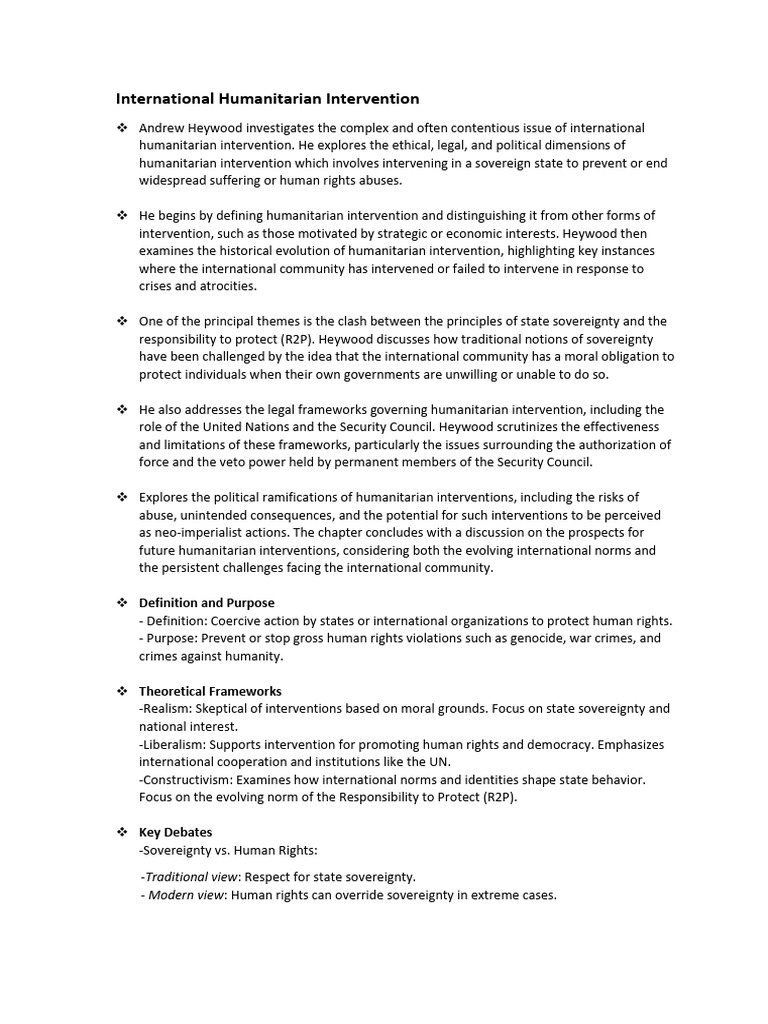 Understanding Humanitarian Intervention | PDF | Responsibility To ...