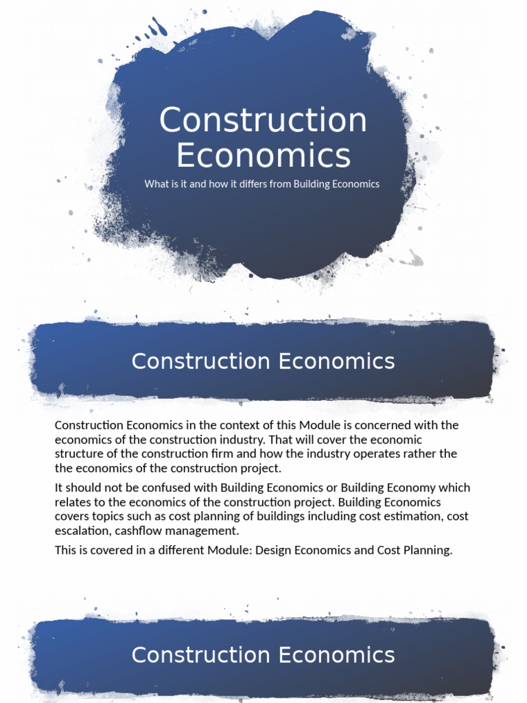 Construction Economics | PDF | Economics | Institute Of Technology