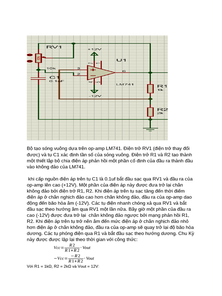 Bộ tạo sóng tam giác dựa trên op-amp LM741 (1) | PDF