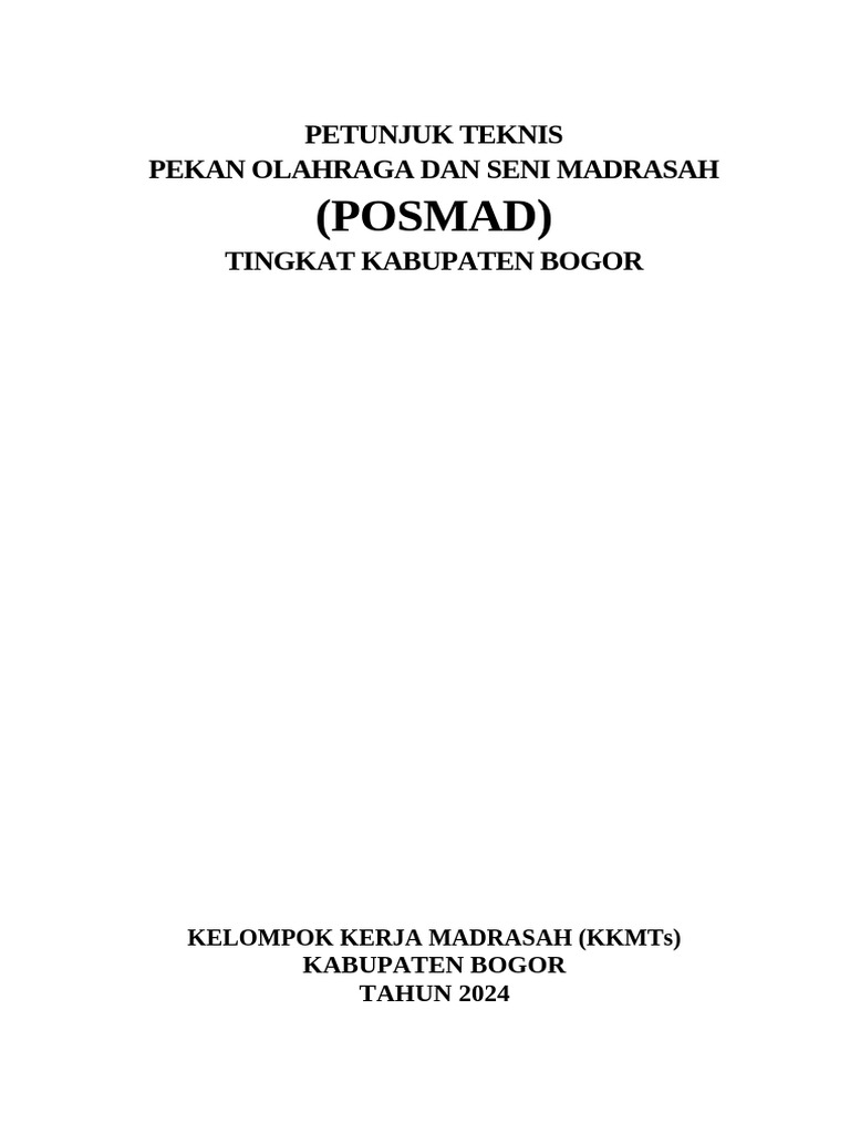 Juknis POSMAD KKMTs | PDF