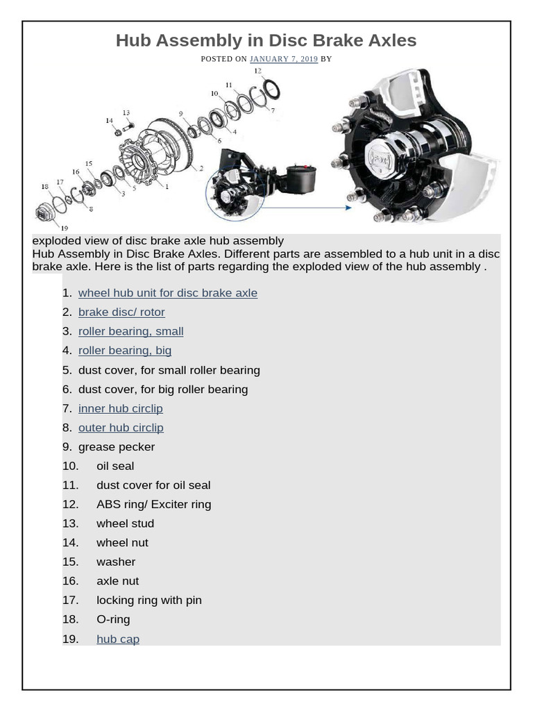 Hub Assembly in Disc Brake Axles | PDF