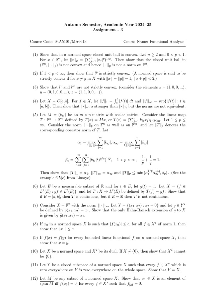 1513418984112_Assg 3_Functional Analysis | PDF | Geometry | Space