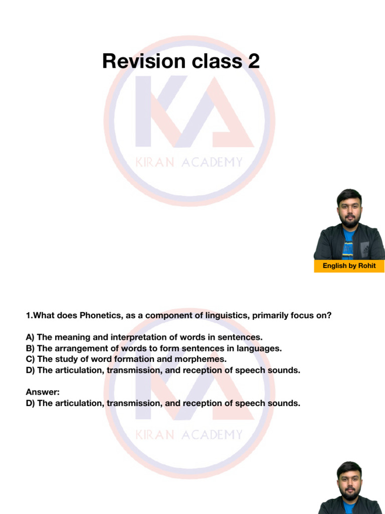 Revision Class 2 | PDF | Speech | Larynx