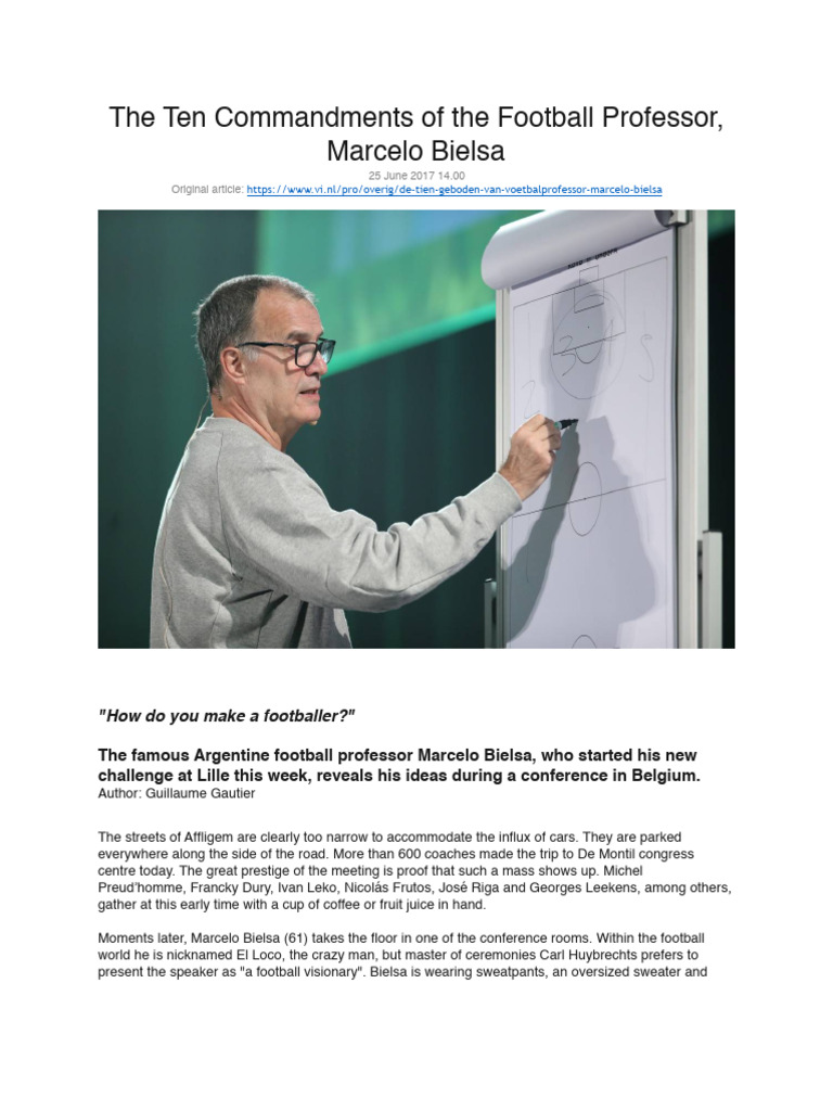 Bielsa's Ten Commandments of Football | PDF | Association Football