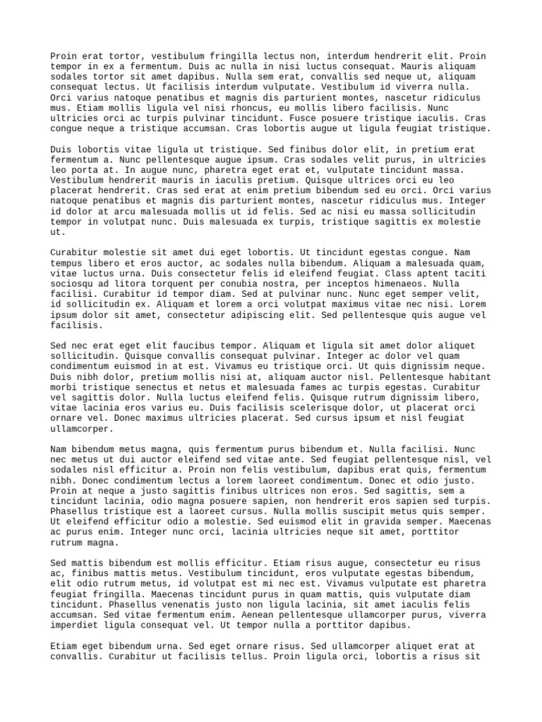 Proin Erat Tortor | PDF