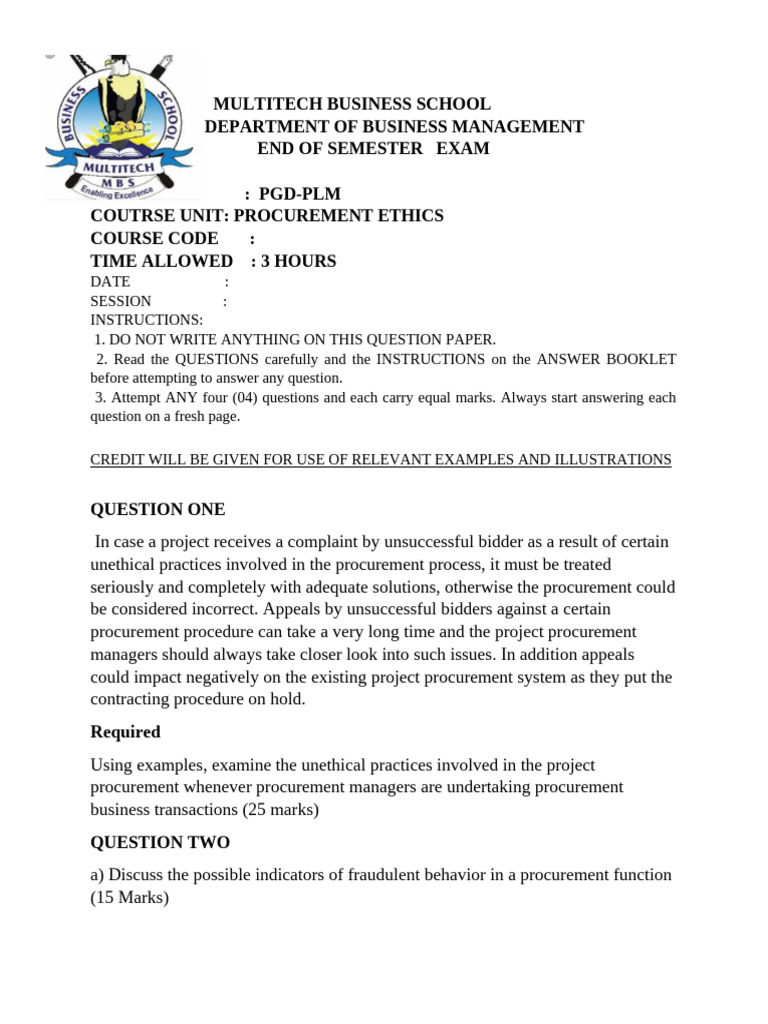 pgd procurement ethics | PDF | Procurement | Corruption