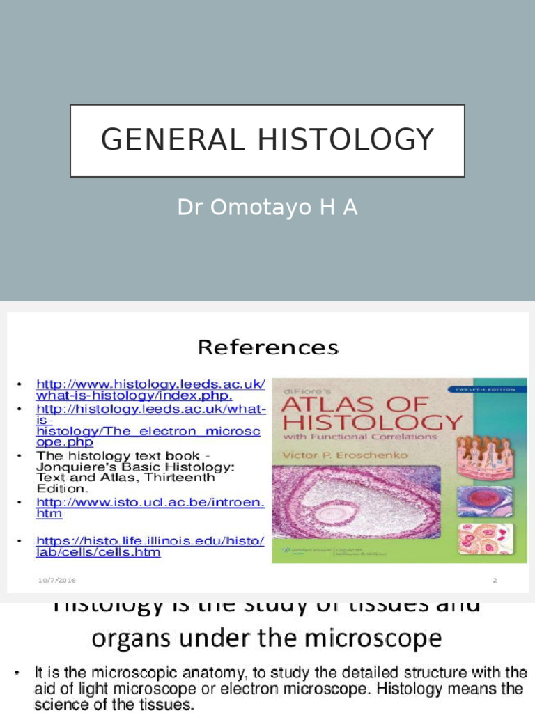 Ana 205 - 1ST General Histology | PDF