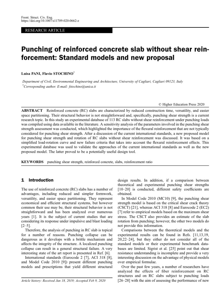 Punching Shear in Concrete Slabs Analysis | PDF | Strength Of Materials ...