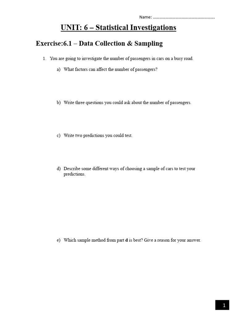 Grade 8 - CH # 6 STATISTICS | PDF | Sampling (Statistics) | Cognition