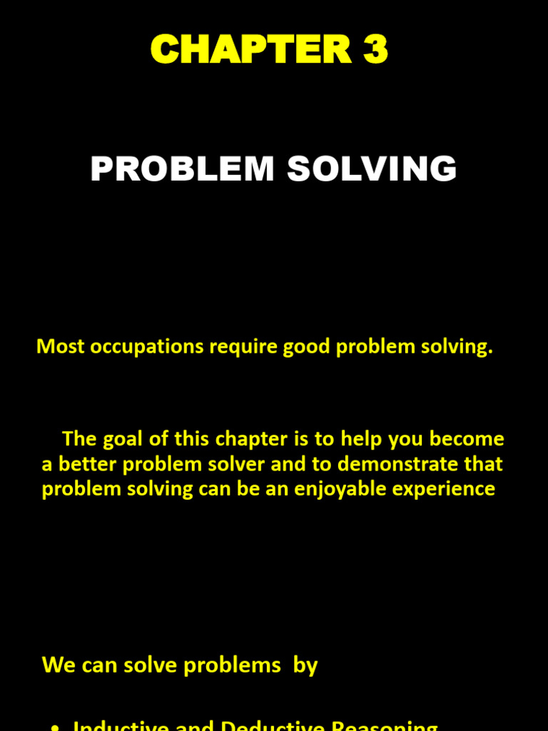 Chapter 3.1 - Problem Solving - Inductive - Deductive Reasoning | PDF | Inductive Reasoning | Reason