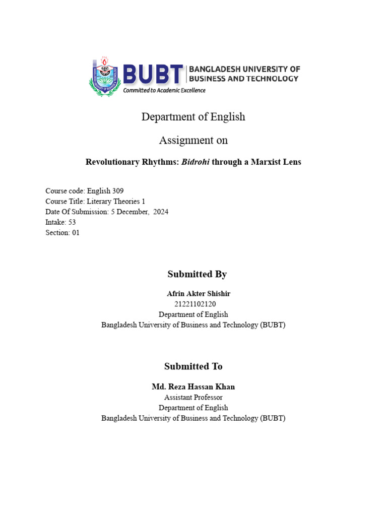 Revolutionary Rhythms - Bidrohi Through A Marxist Lens | PDF | Marxism | Socialism