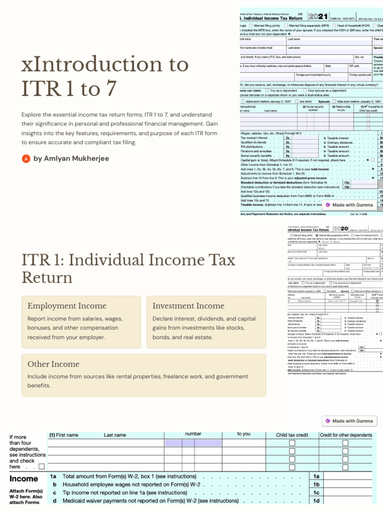 Guide to Income Tax Returns ITR 1-7 | PDF | Taxes | Income