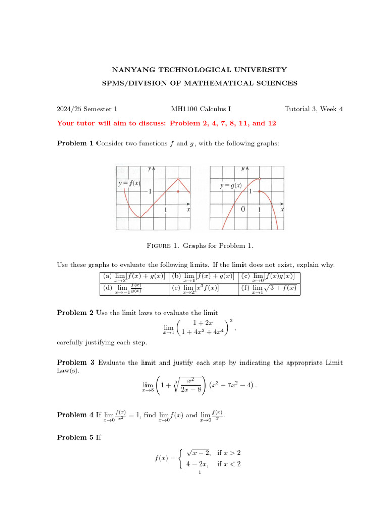 Tut03 2425 | PDF | Mathematics | Mathematical Analysis