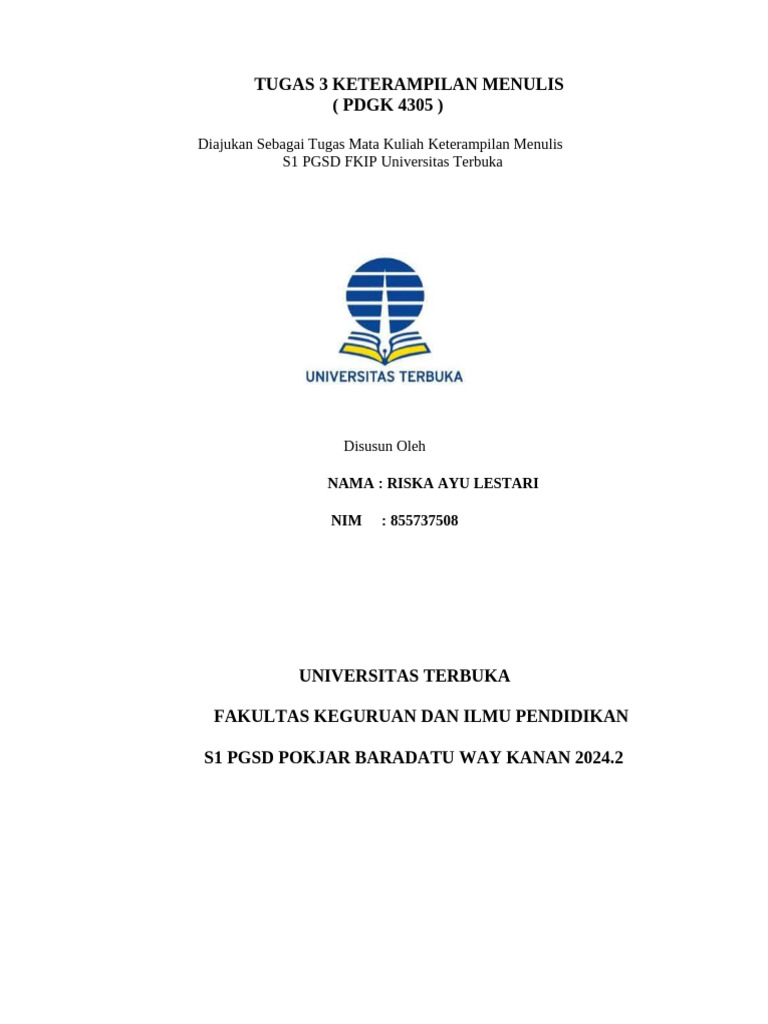 Tugas 3 Keterampilan Menulis | PDF