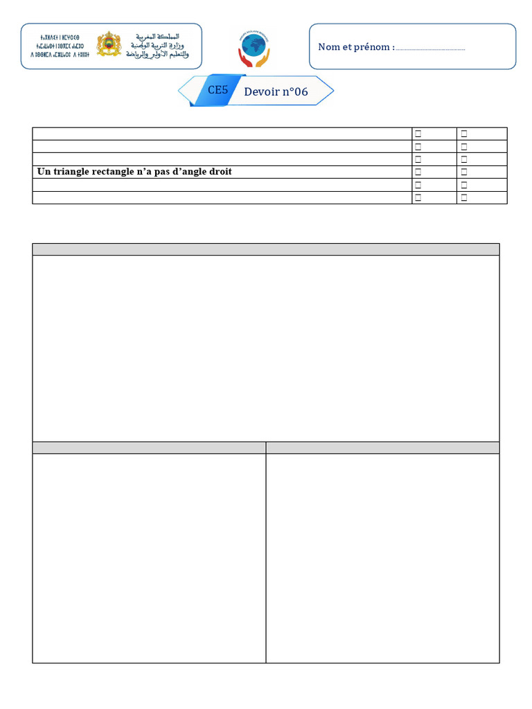 CE5 - Maths - Devoir 06 | PDF