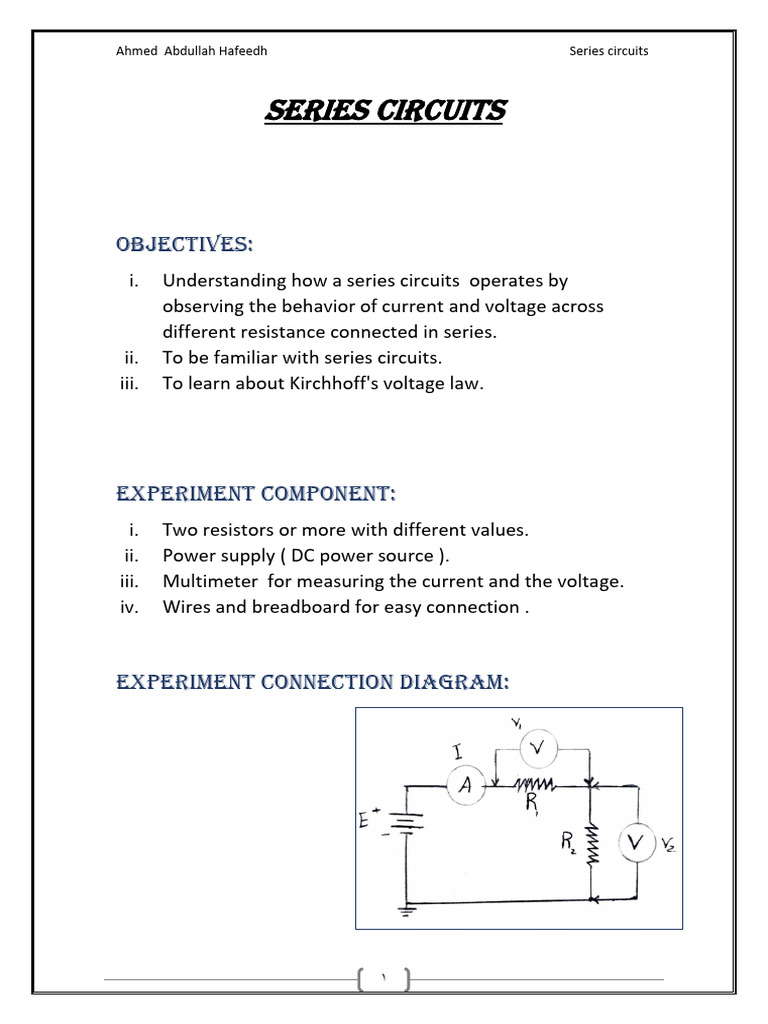 series circuits | PDF | Series And Parallel Circuits | Voltage