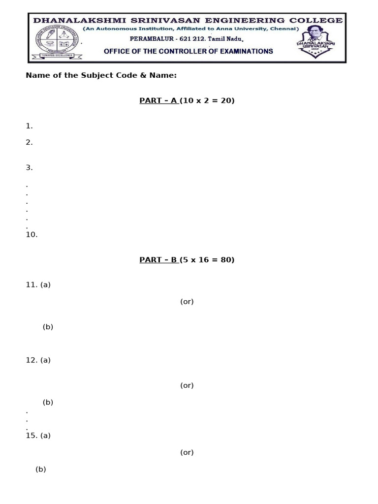 Answer Key Template | PDF