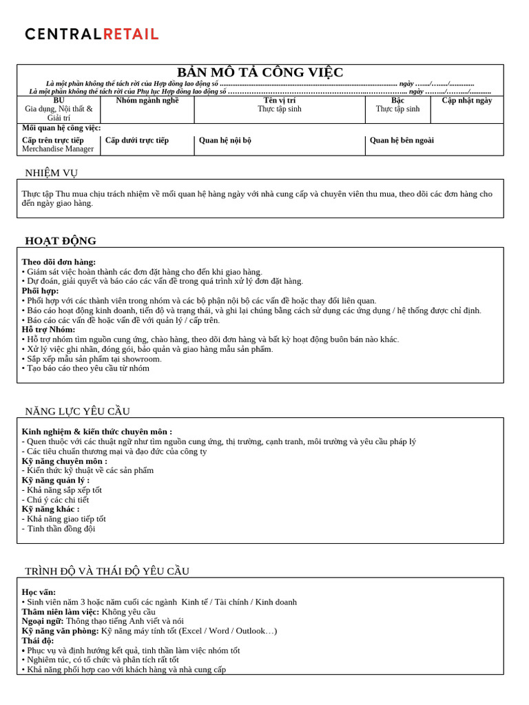 JD Merchandise Trainee | PDF