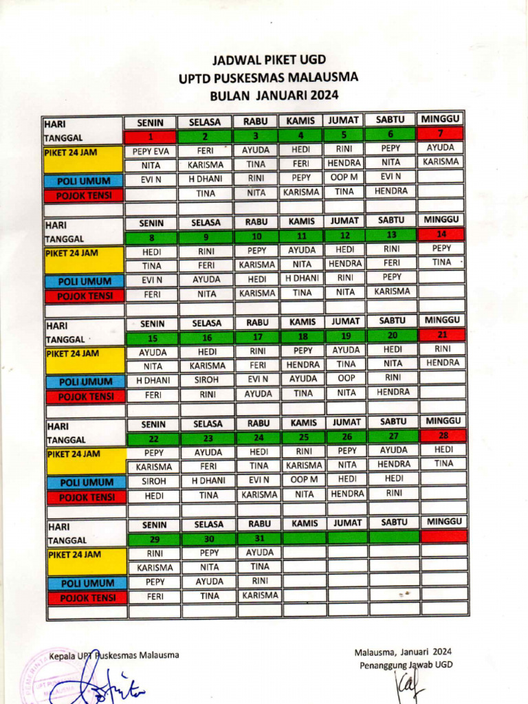 Jadwal Ugd 1 | PDF