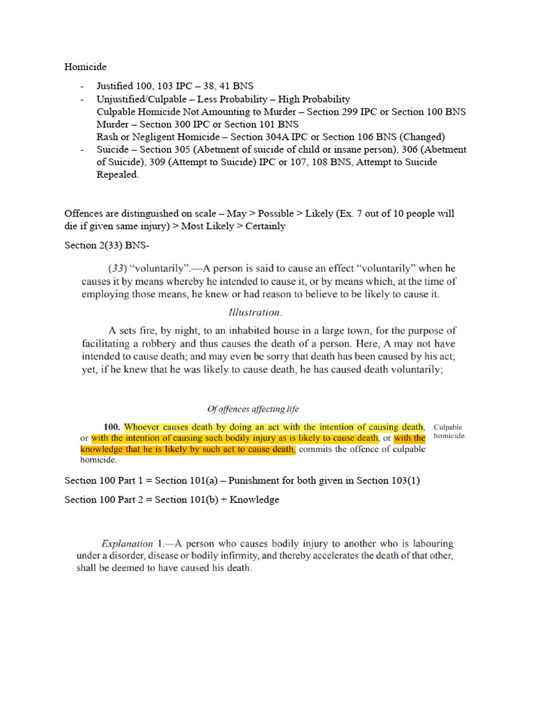 PDF Murder and Culpable Homicide | PDF | Murder | Mens Rea