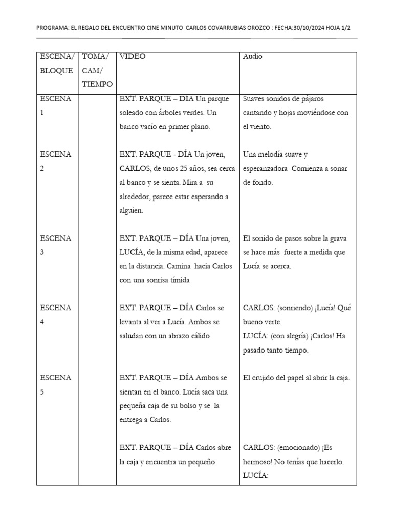 guion de 4 columnas | PDF