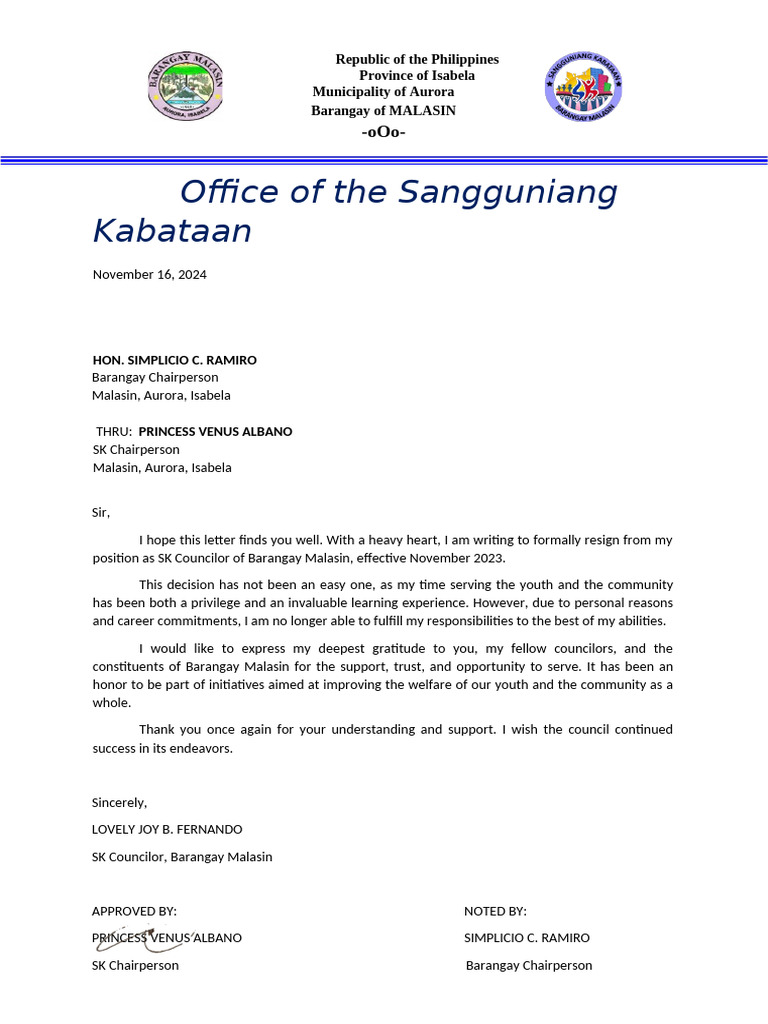 resignation sk | PDF