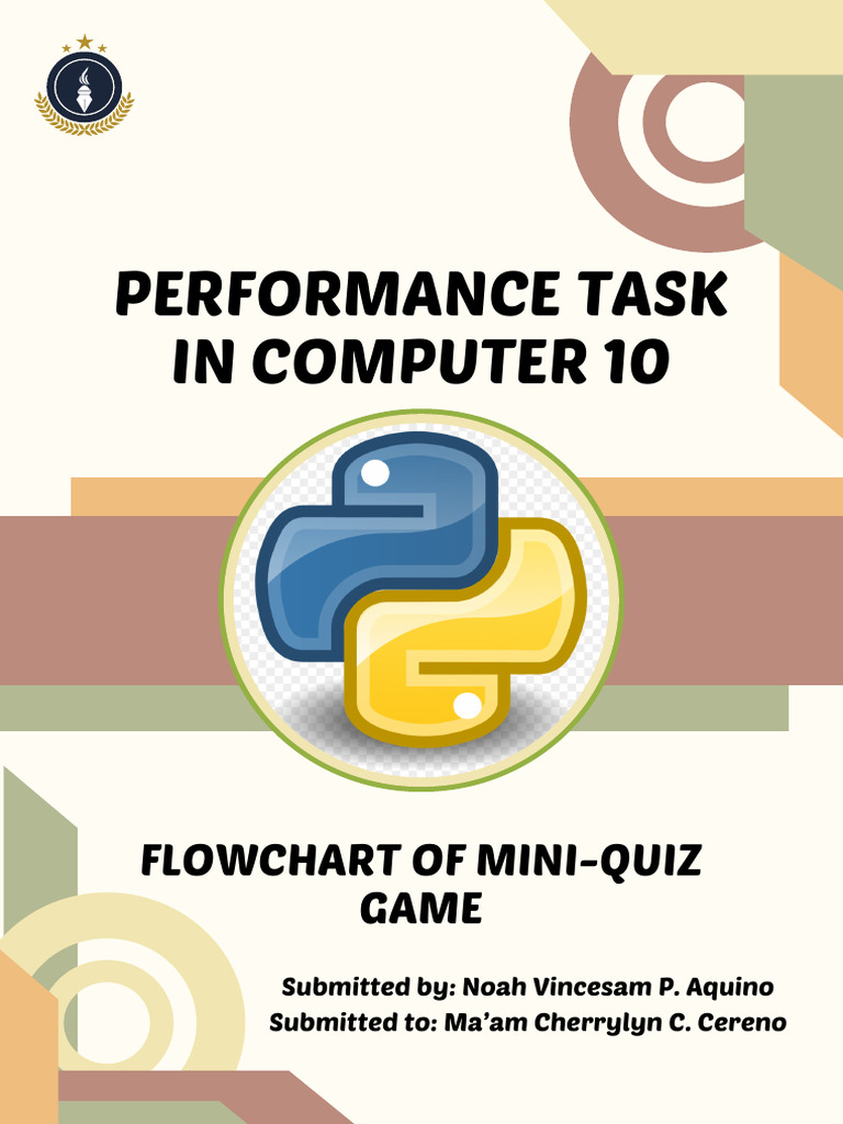 Performance Task Mini-Quiz Game Flowchart | PDF