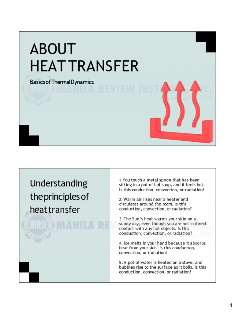 ABOUT HEAT TRANSFER - Handout | PDF | Heat Transfer | Convection