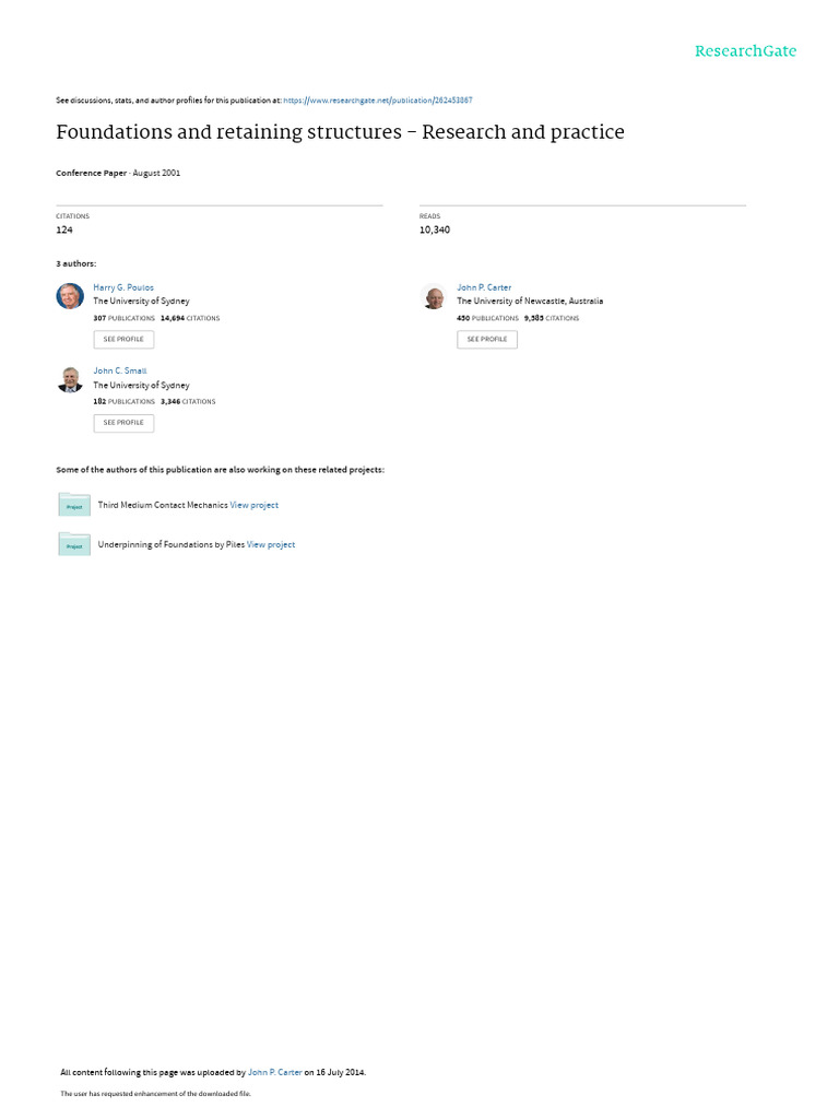 Foundations and Retaining Structures - Research and Practice | PDF ...