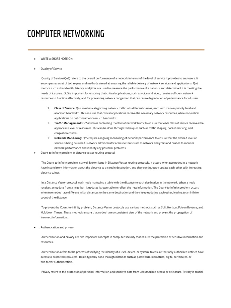 NETWORKING | PDF | Public Key Cryptography | Computer Network