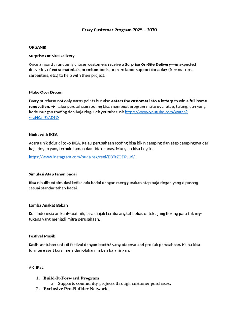 Innovative Customer Programs 2025-2030 | PDF | Economies