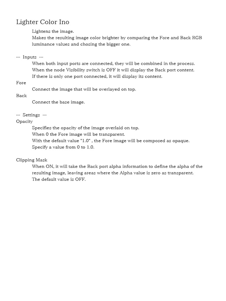 Lighter Color Ino | PDF