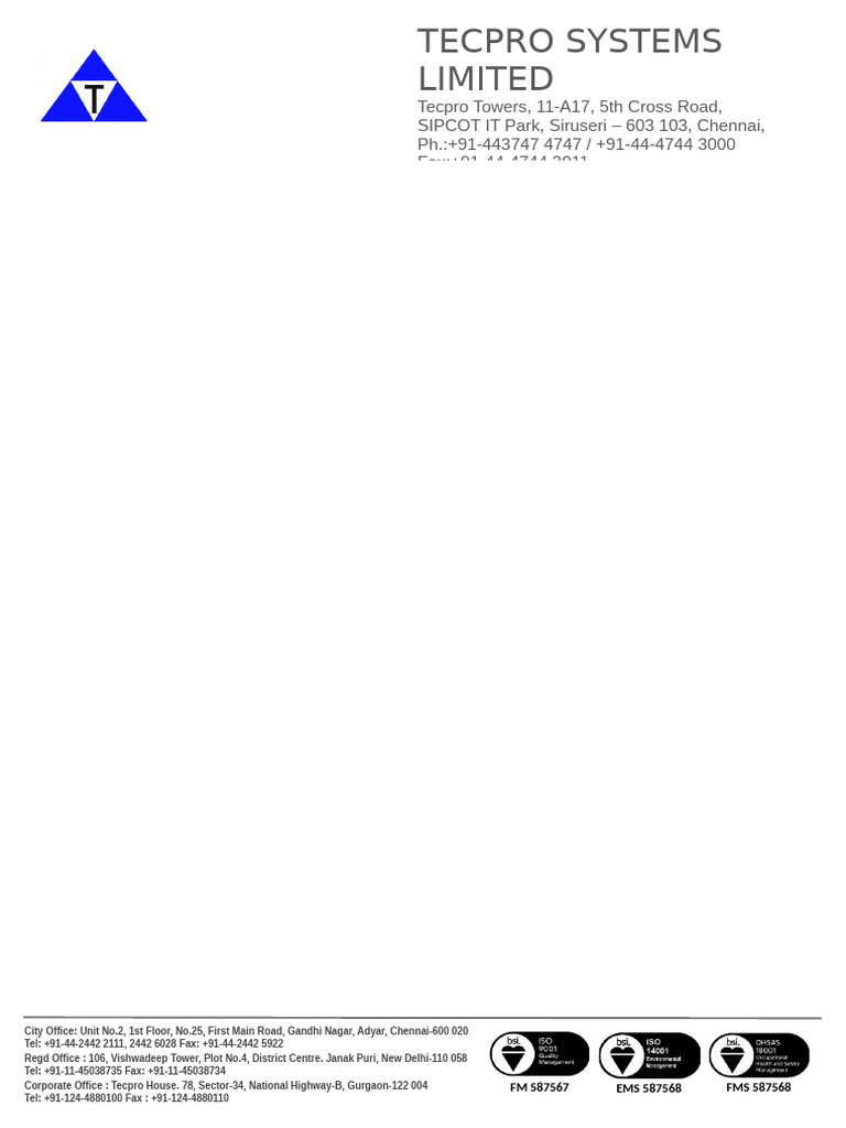 Tecpro Systems Contact Information | PDF