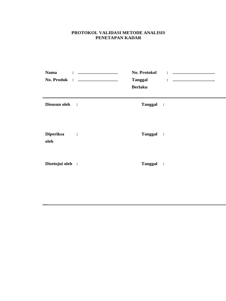3. Protokol Validasi Metode Analisis | PDF