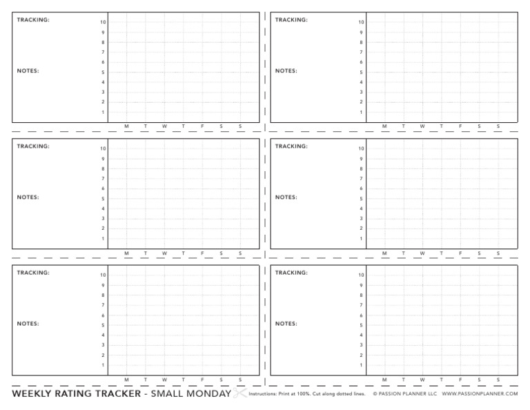 Weekly Rating Tracker SMALL MONDAY | PDF