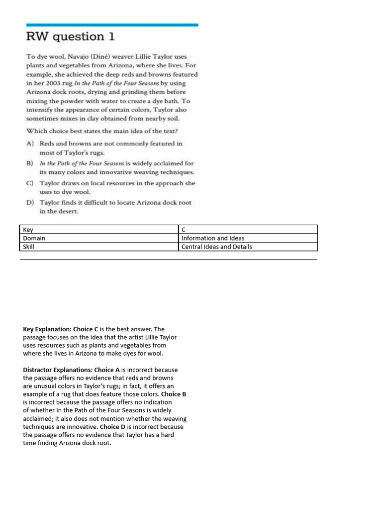 Digital SAT English Paper 1 | PDF