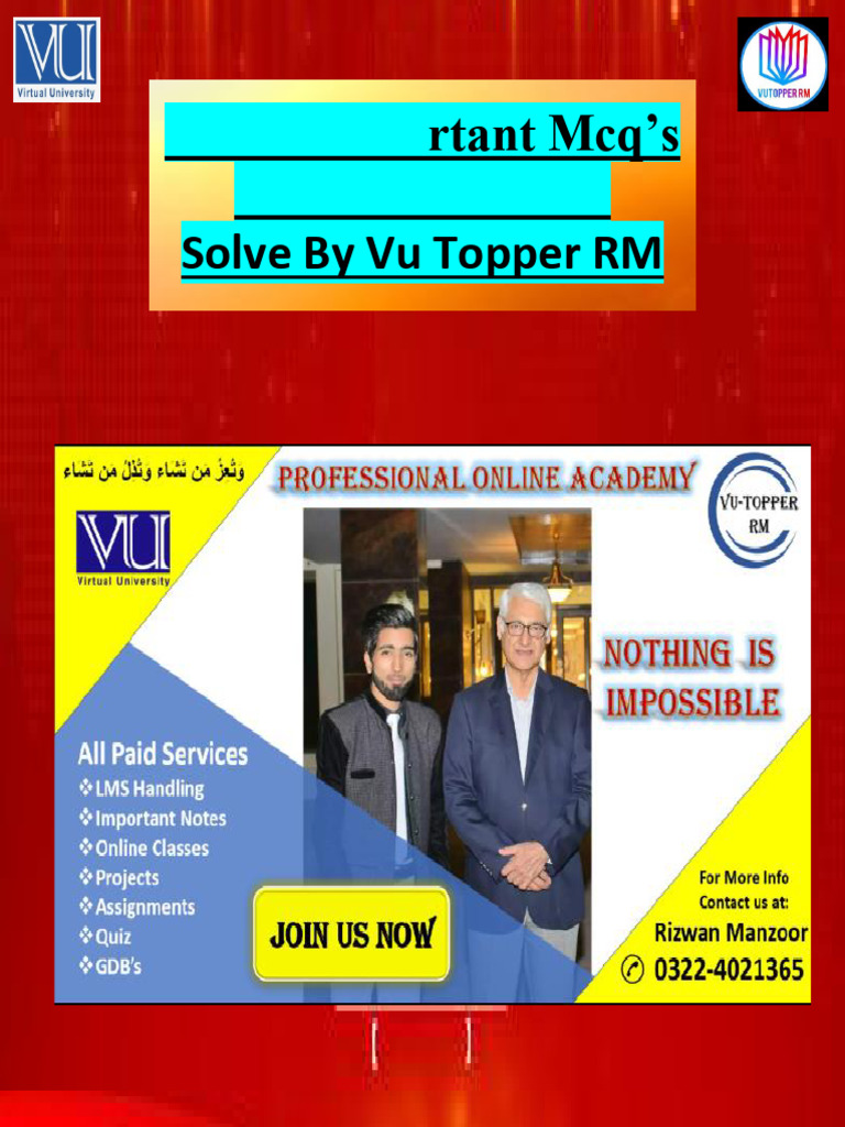CS101 Mcq's FinalTerm by Vu Topper RM | PDF | Microsoft Word | Computer ...
