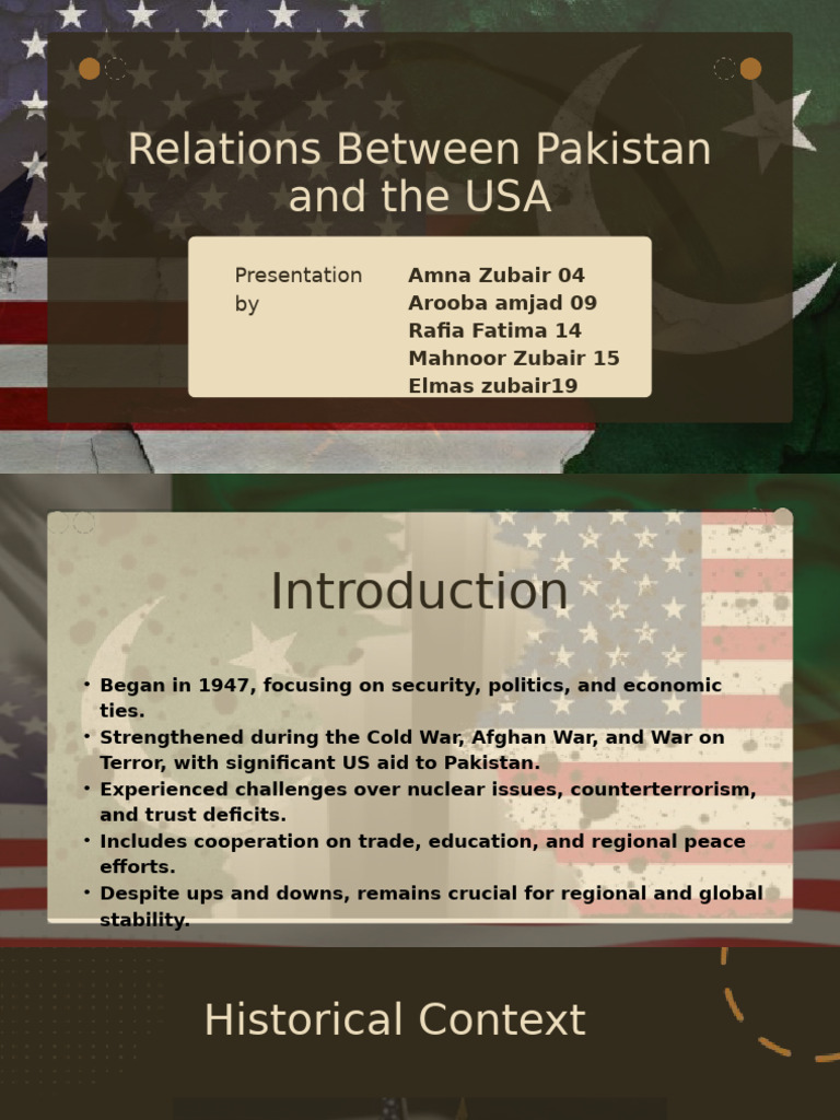Relations Between Pakistan and The USA | PDF | Pakistan | United States ...