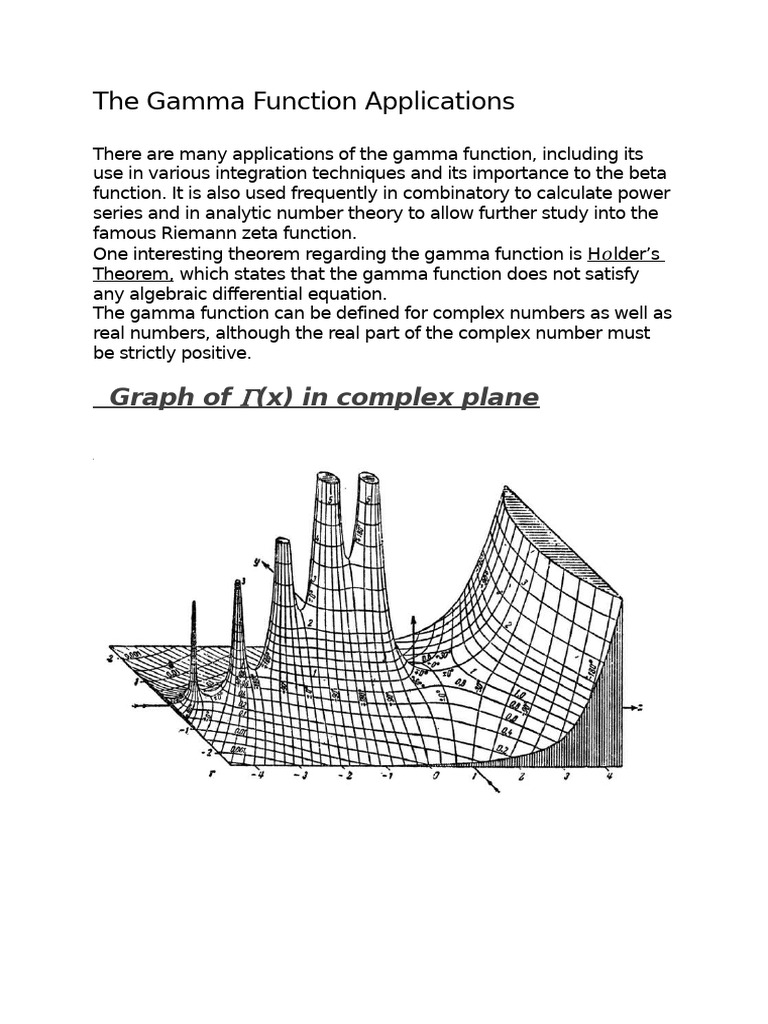 The Gamma Function Applications | PDF