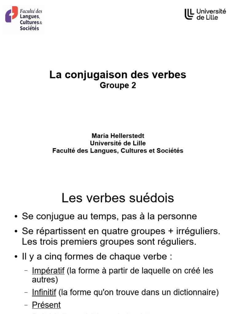 17. Conjugaison groupe 2 des verbes | PDF