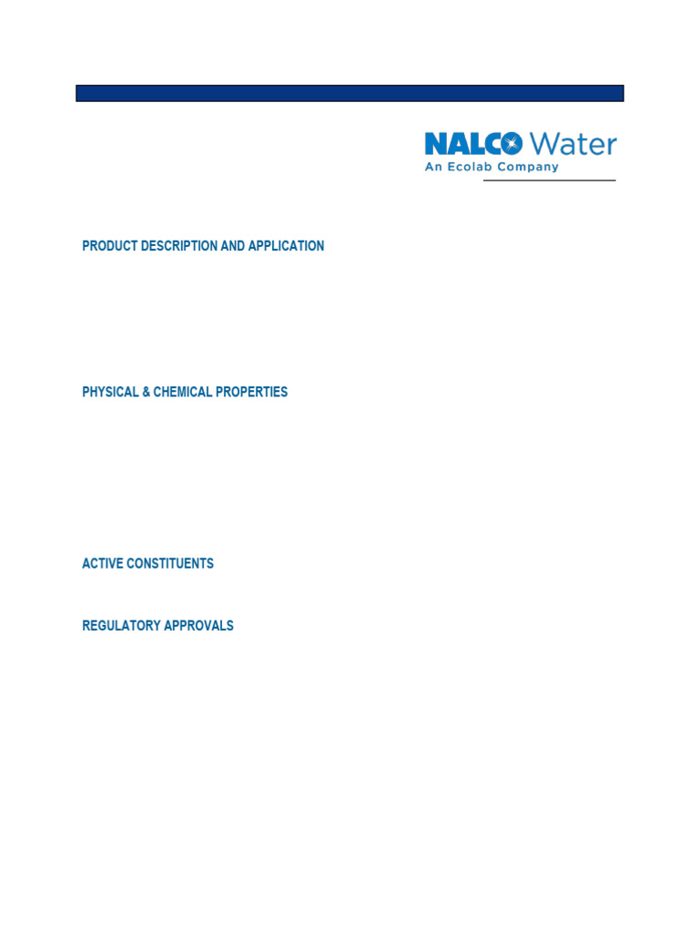 Correttore - Nalco 72310 - General | PDF | Boiler | Chemistry