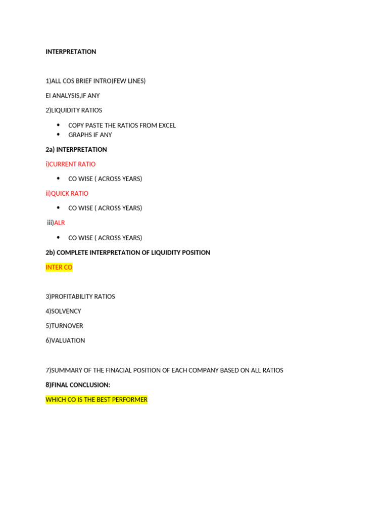 Tentative Format Ratios | PDF