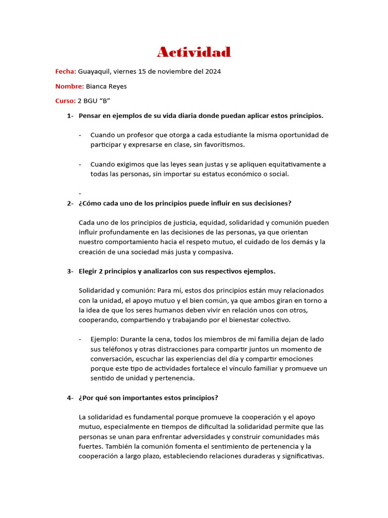 Tarea - Preguntas - Bianca Reyes 2do Bgub | PDF | Amor | Oración