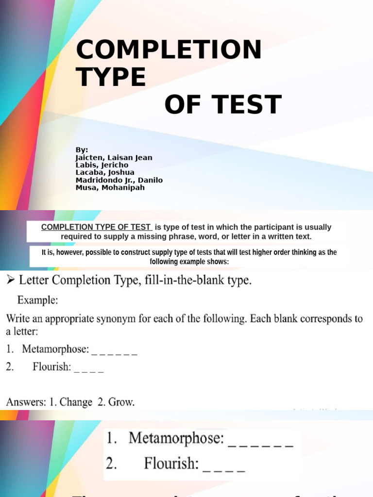 COMPLETION | PDF | Sentence (Linguistics) | Cognitive Science