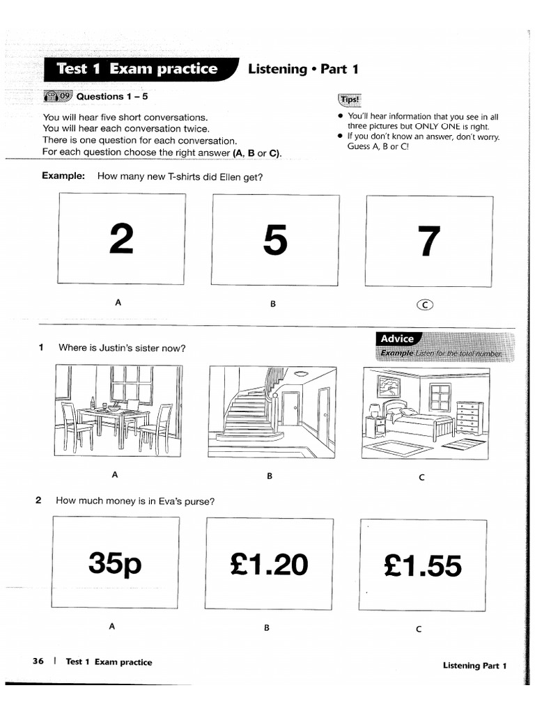 KET For Schools Trainer - LISTENING TEST 1 | PDF